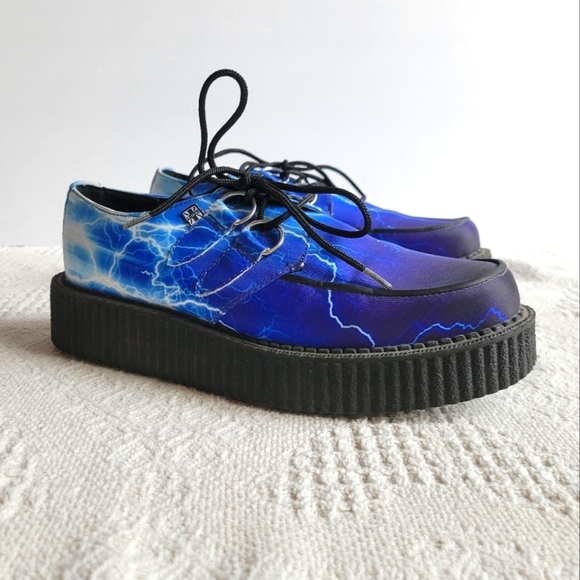 T.U.K | Shoes | Tuk Blue Lightning Mondo Creeper Platform Dual Looped ...